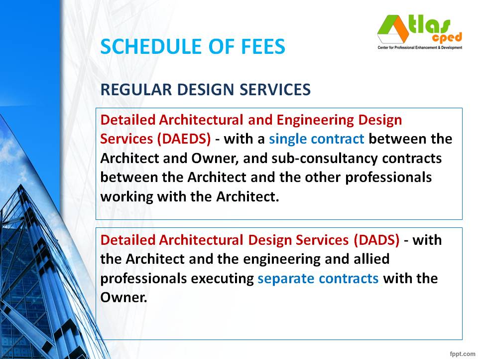 Architects' Guidelines: Methods of Compensation and Schedule of Fees ...