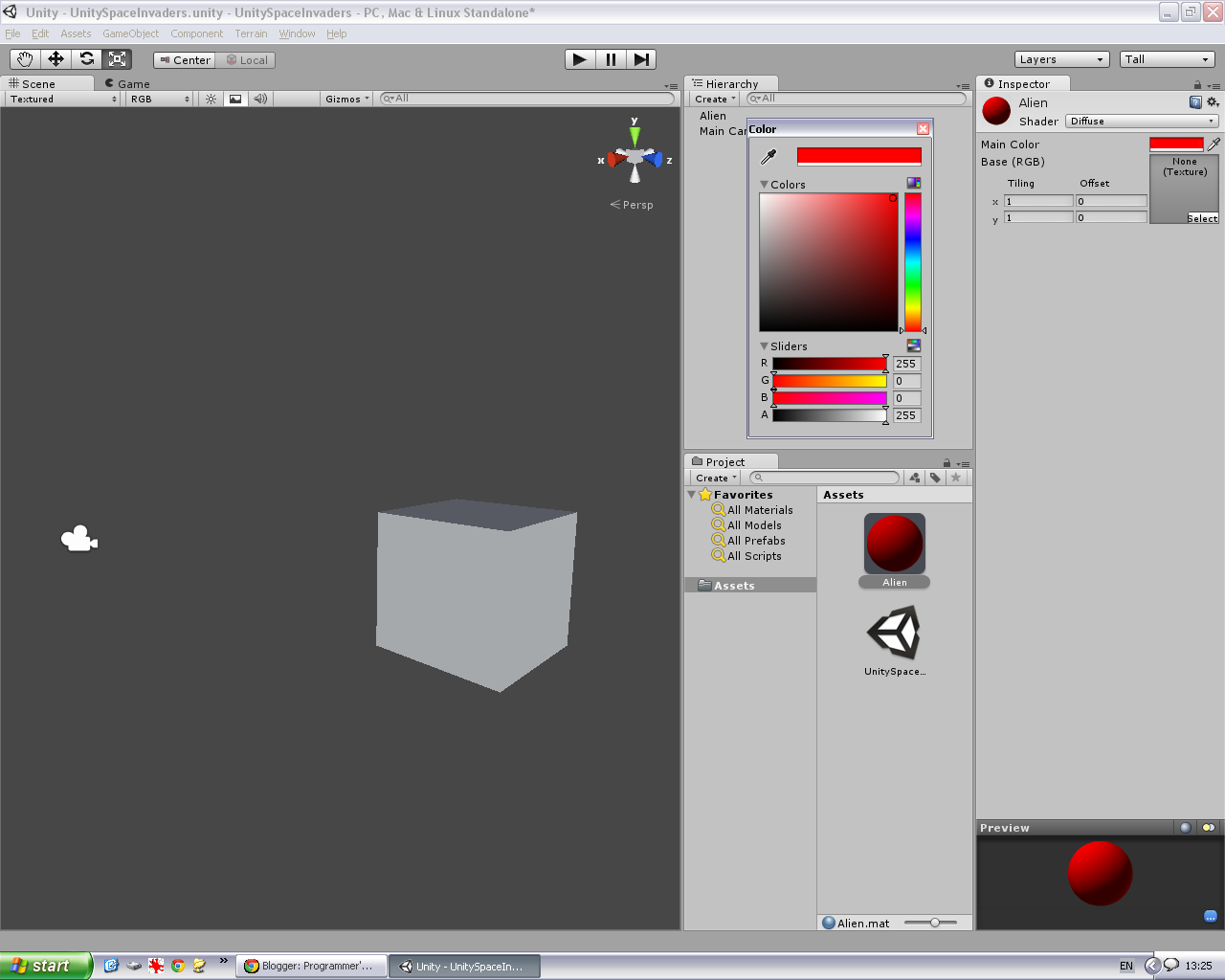 Programmer's Ranch: Unity3D: Space Invaders (Part 1 - Navigation and Materials)