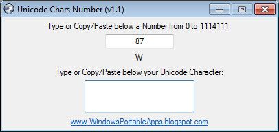 Windows Portable Apps: Unicode Chars Number