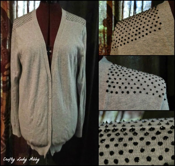 CLOTHING TUTORIAL: Faux Spiked Cardigan Refashion