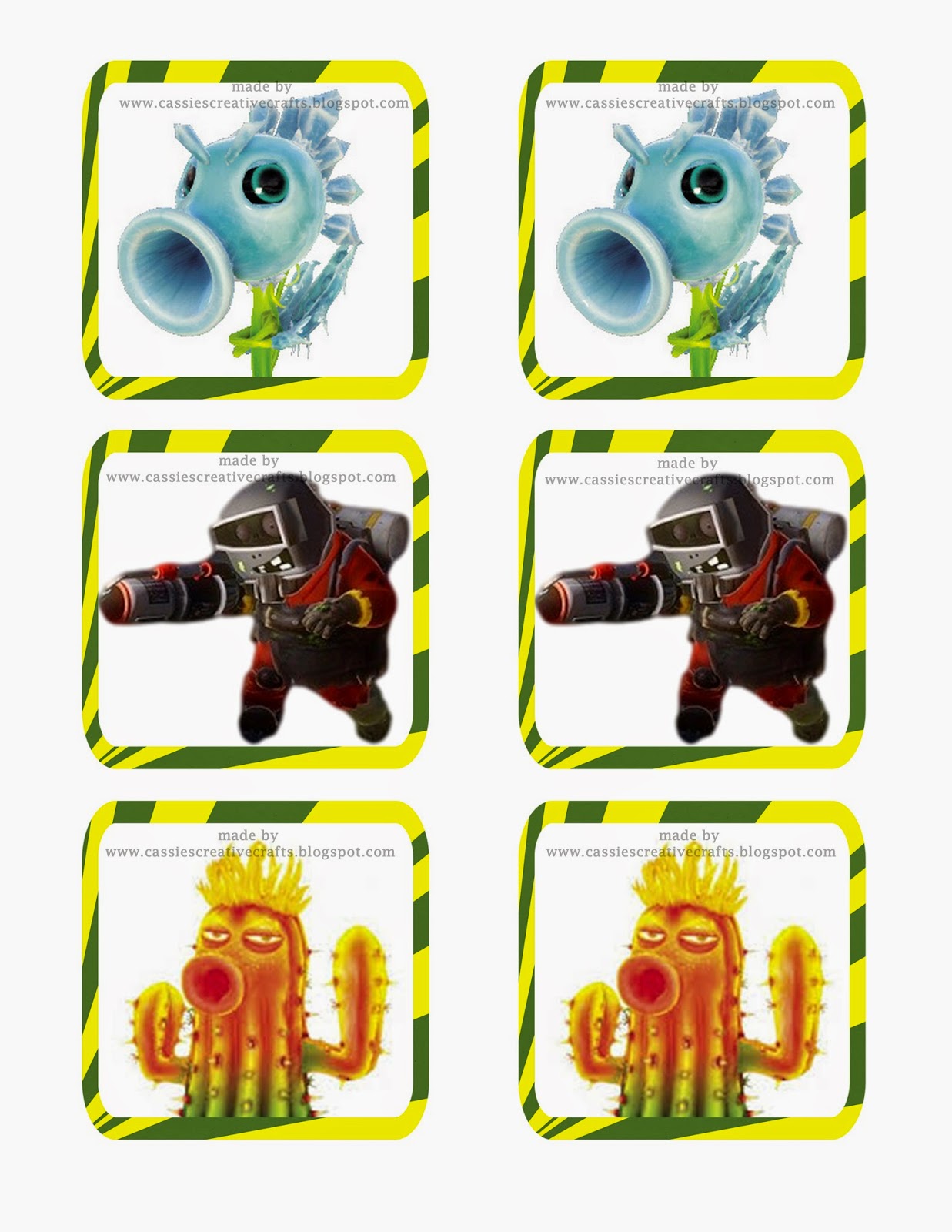 Cassie's Creative Crafts: Plants vs Zombies DIY Memory Game With Free ...