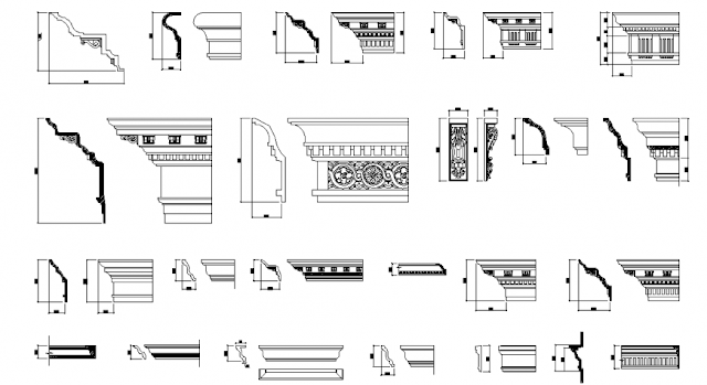 CORNICES AND MOULDINGS FOR BUILDING ELEVATION