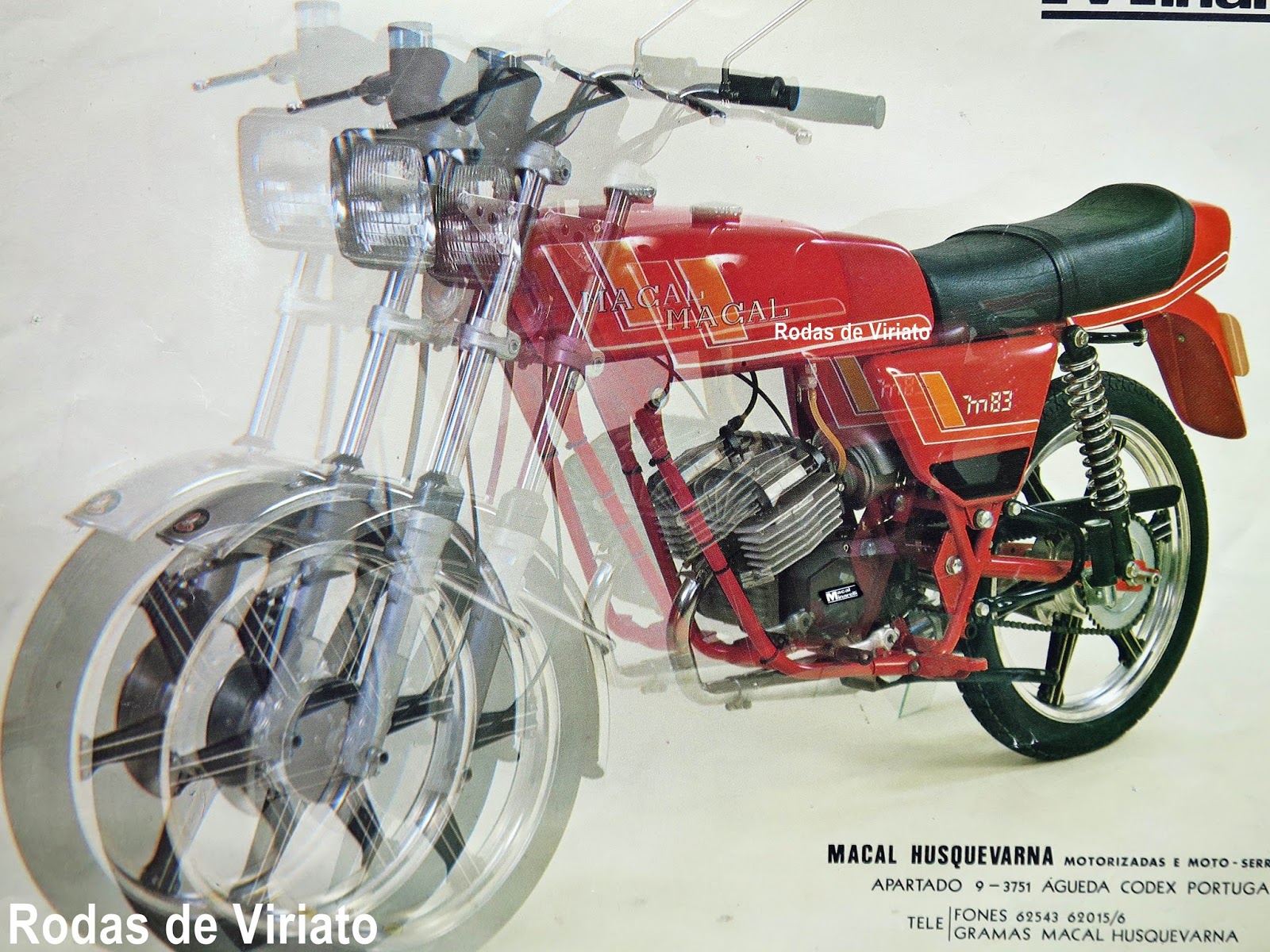 Folheto publicitário Macal Minarelli com motorizada Macal M83