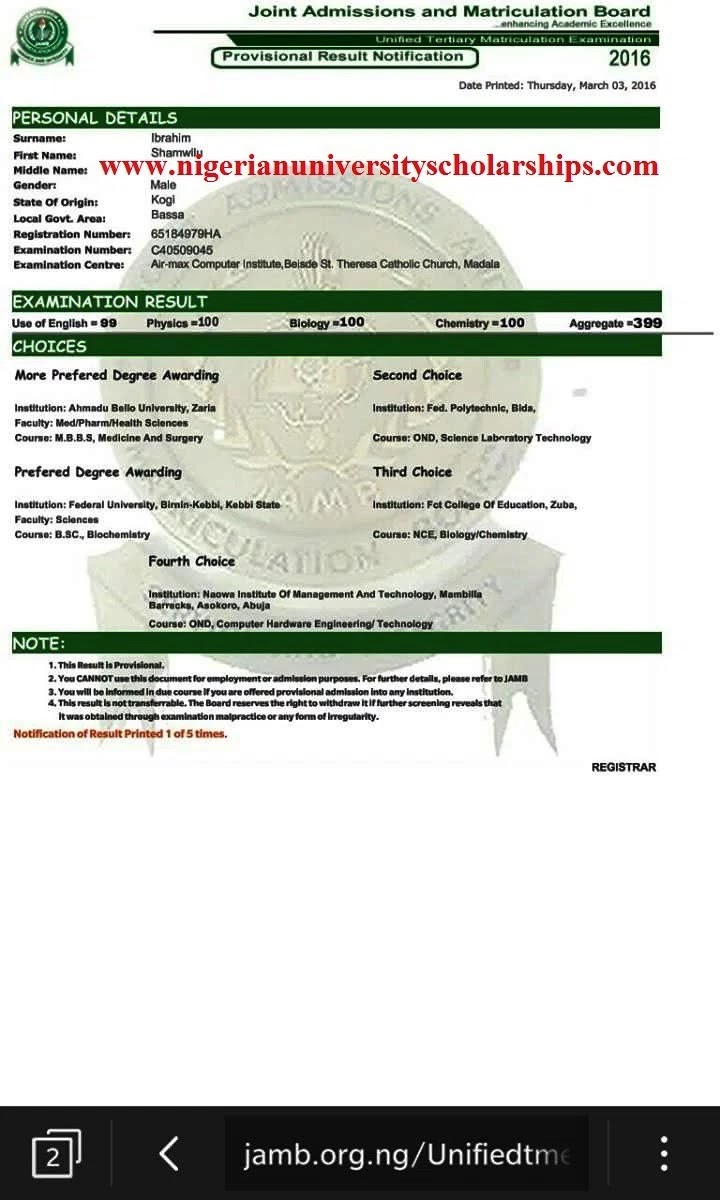 Ibrahim Shamwifu From Kogi State Has The Highest JAMB Score Ever ...