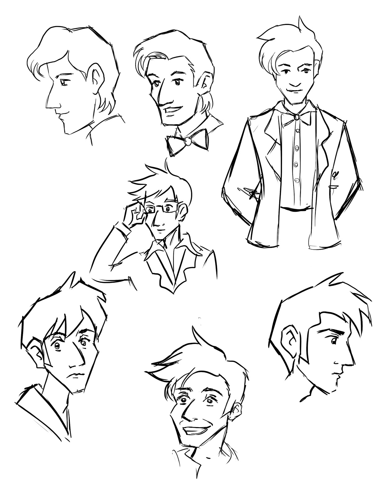 Crystal Art: 10th and 11th Doctor sketches