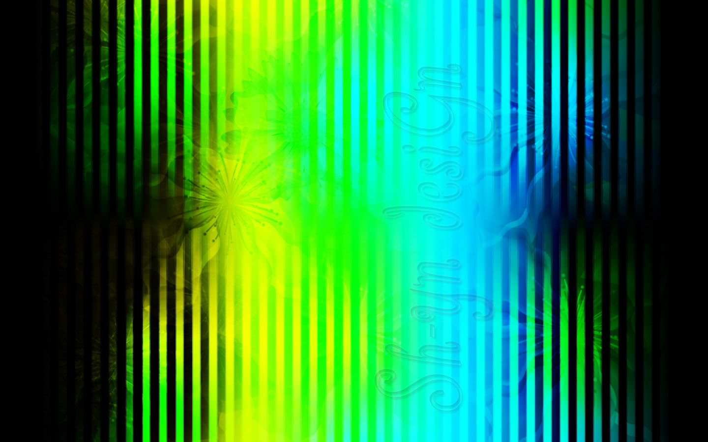 Sh Yn Design: Striped & Floral Wallpaper - Green Yellow Blue Sh Yn Design: Striped & Floral Wallpaper - Green Yellow Blue