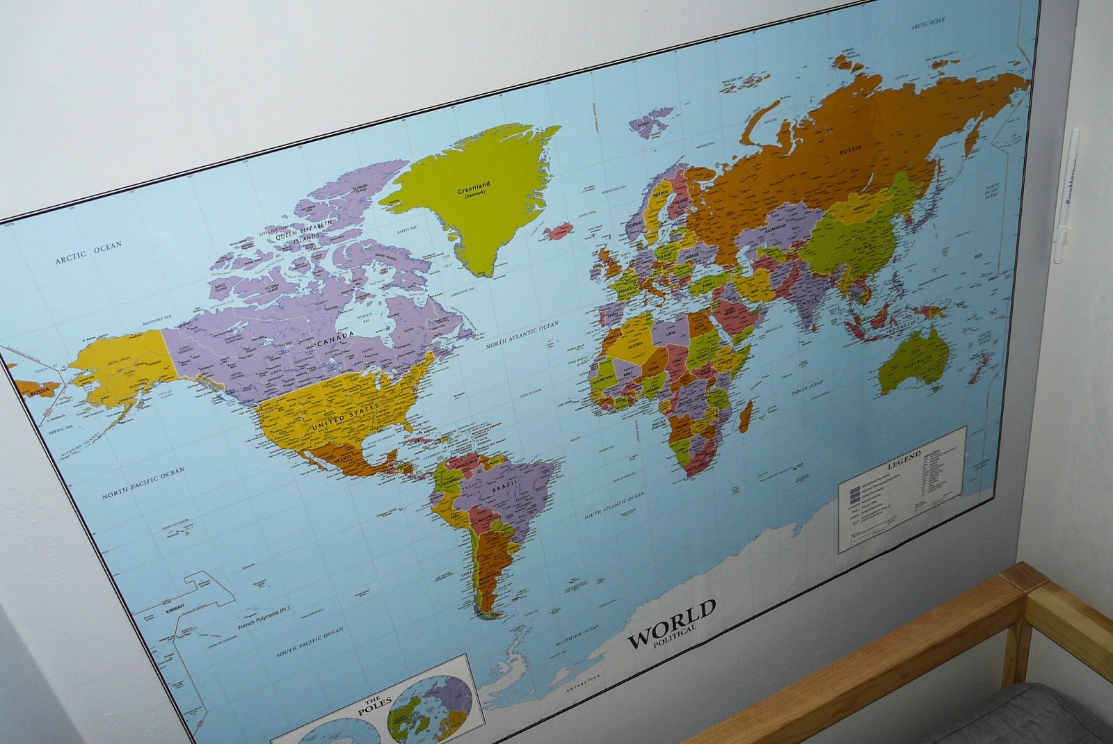 Mapa świata - tablica suchościeralna | Maluszkowe inspiracje