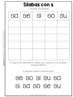 Actividades y planeación para enseñar la letra s