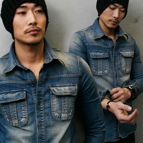 Snug Fit Vintage Denim Shirt-Shirt 20 | Fast Fashion Mens Clothes ...