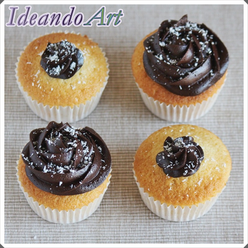 IdeandoArt: Cupcakes de coco y choco, para volverte loco ♥