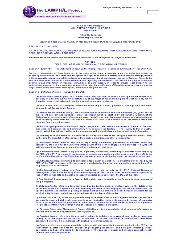 ra 10591 - philippin news collections