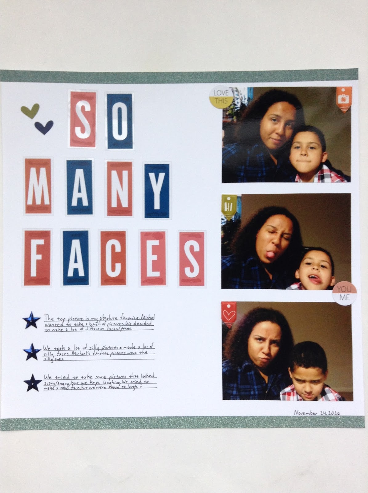 The Emi Times: So Many Faces Scrapbook Layout