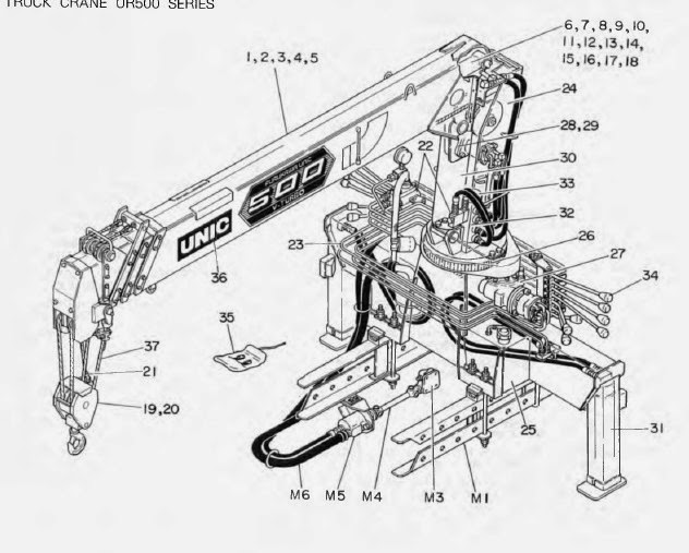 craneinfo.ru: Hydaraulic crane parts catalog UNIC UR500 (каталог запчастей)
