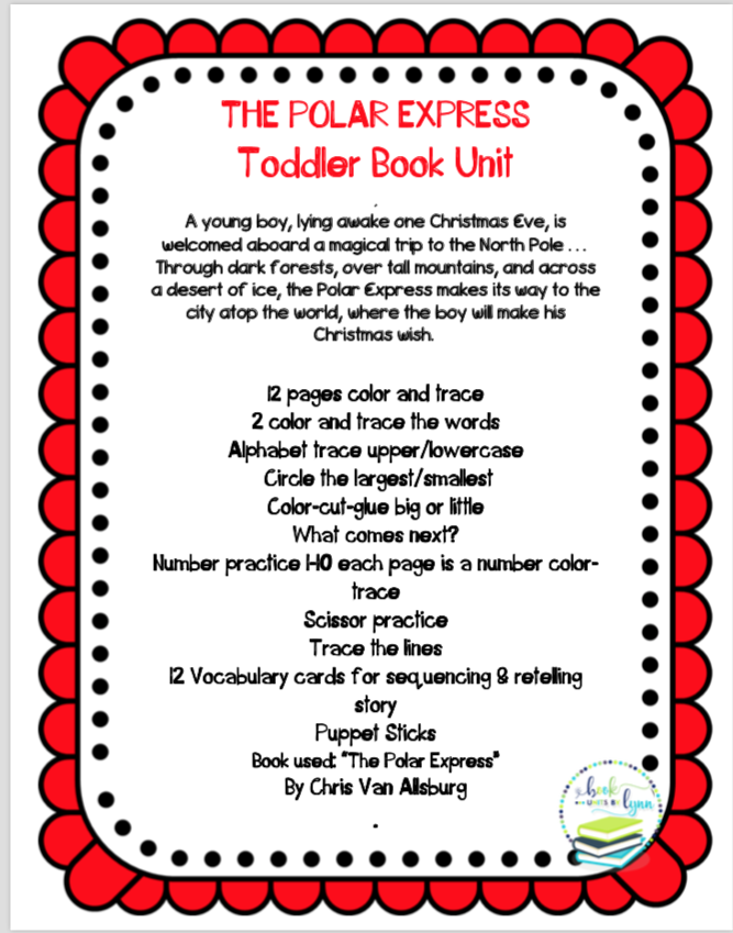 THE POLAR EXPRESS TODDLER BOOK UNIT ~ Book Units by Lynn