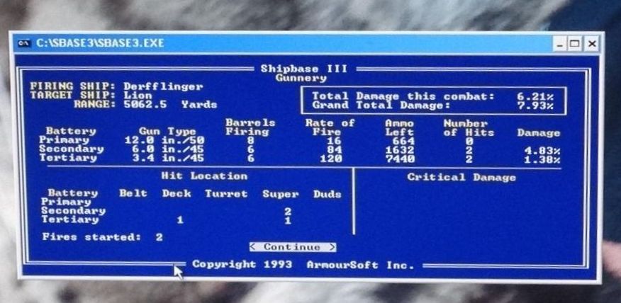 abc wargamers: ShipBase III Naval Computer rules from 1993