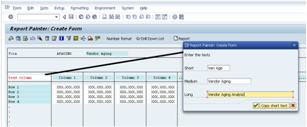 SAP FICO Central: Vendor Aging Analysis Through SAP Report Painter