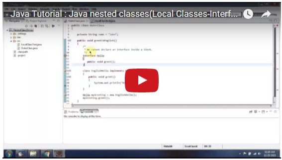 Java Ee Java Tutorial Java Nested Classes Local Classes