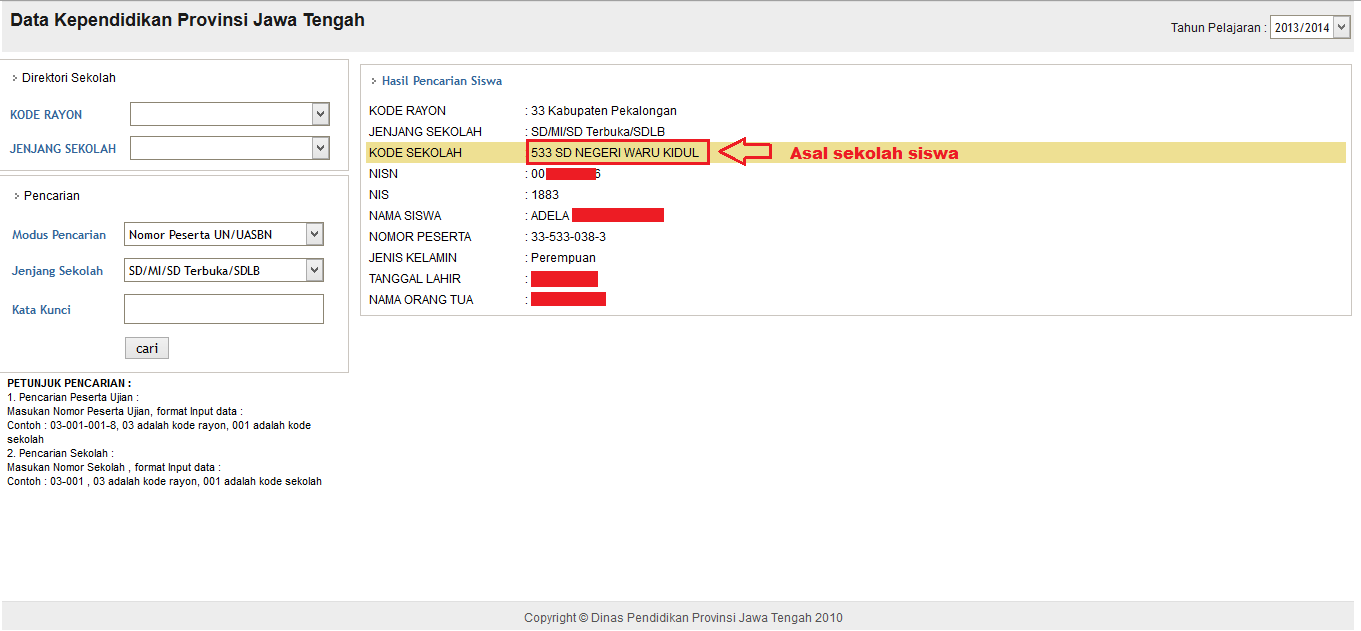 Untuk mencari Nomor SKHUN jenjang yang lain, klik link dibawah ini;
