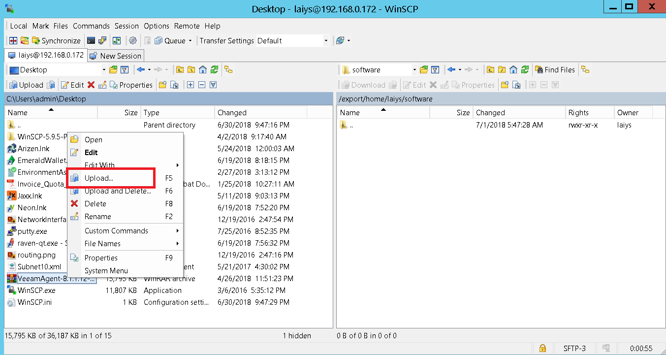 Hybrid Cloud: Transfer file to Oracle Solaris 11.3