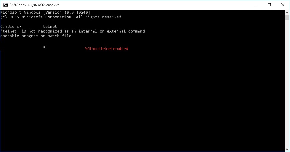 Knowledge Area: How to Enable Telnet Client on Windows