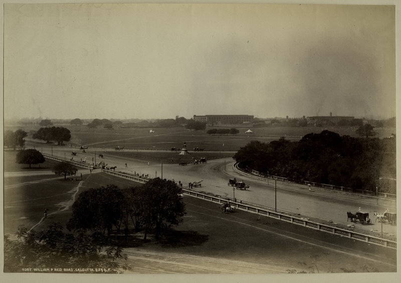 Fort William and Red Road - Calcutta (Kolkata) 1870's - Old Indian Photos