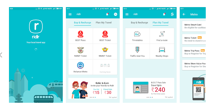 RIDLR APP यहां से DOWNLOAD करें: Metro and Bus Tickets & Passes