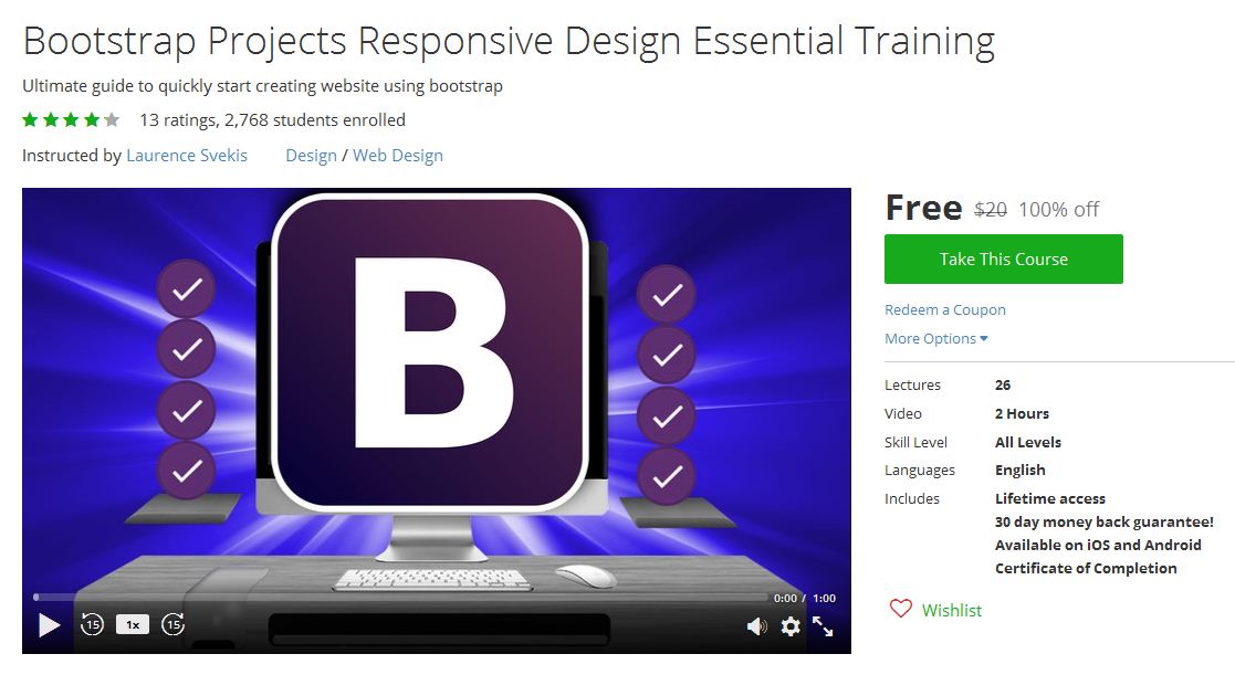 Udemy Free Course Udemy Free Coupons Udemy Free Course Bootstrap Projects Responsive Design