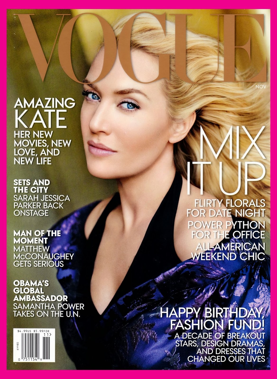 Kate Winslet – Vogue USA Magazine November 2013 - Magazine-Photoshoot ...