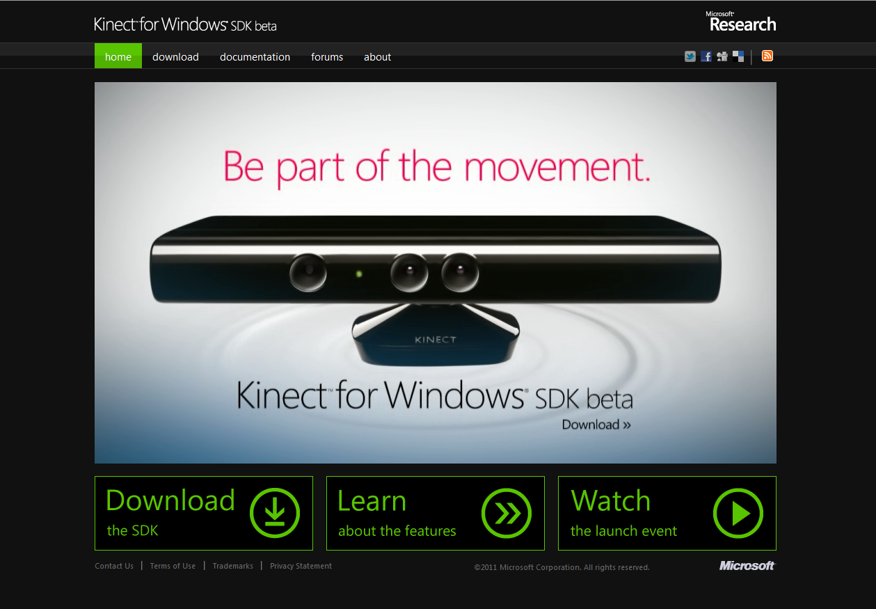 To Begin Transmission: SDK Kinect para Windows liberado.