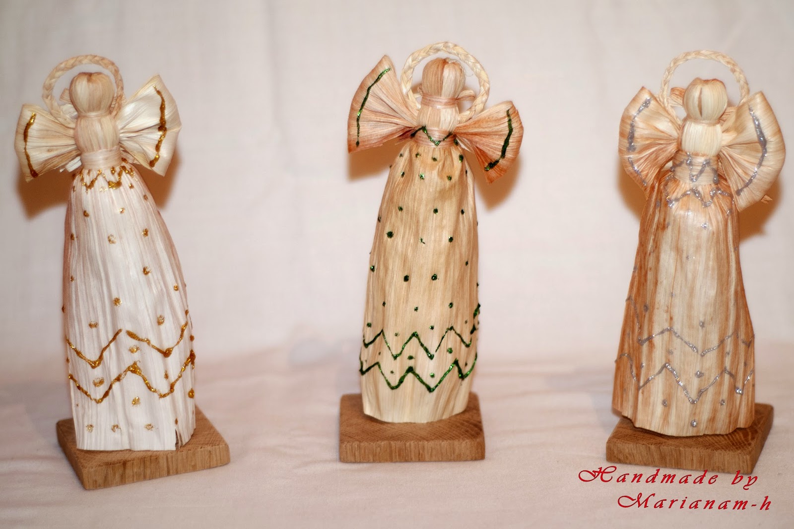 Handmade by marianam-h: Ingerasi mari din foi de porumb - 20 cm