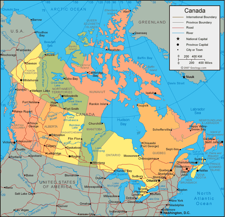 Mapas do Canadá - Geografia Total™