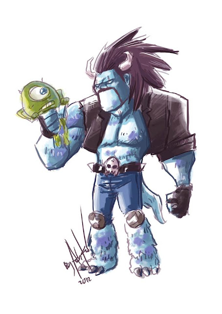 dirtiehand: Battle #14-character mashup [SULLY(monster inc.)+LOBO]