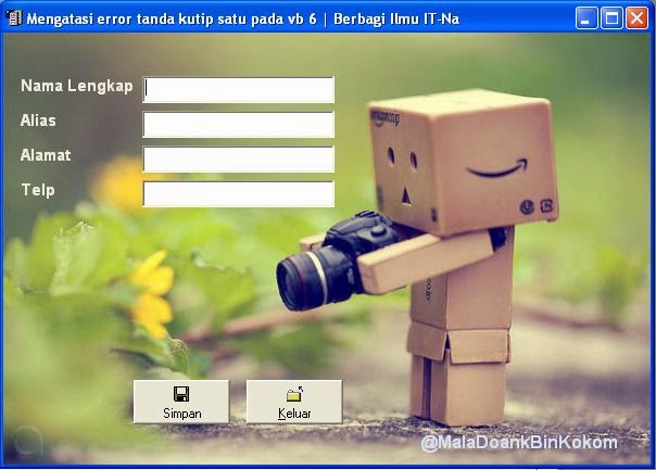 Berikut adalah sample program yang saya sudah siapkan untuk mempermudah ...