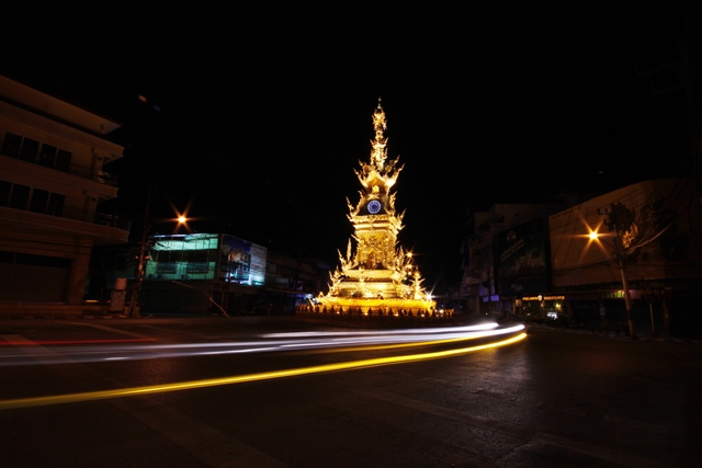 The Golden Clock Tower of Chiang Rai, Thailand