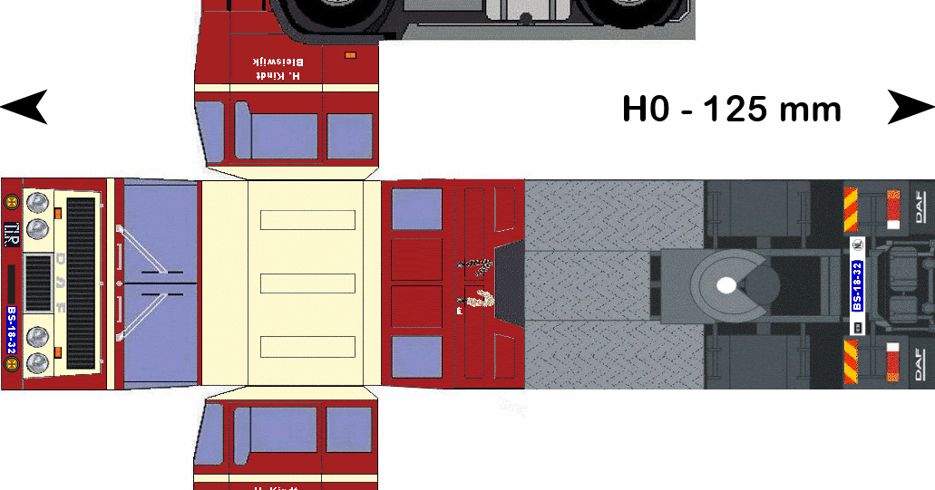 SP. Papel Modelismo: Paper Truck DAF Kindt Transport B.V.
