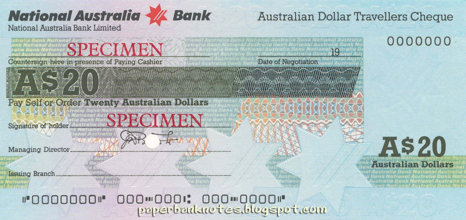 postal & numismatic: National Australia Bank Ltd - nd1984 Traveller ...