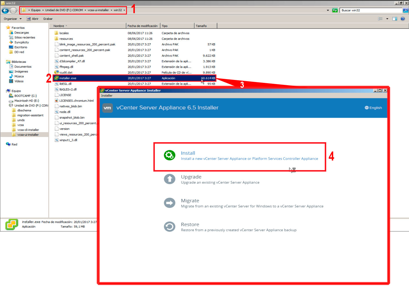 Pantallazos.es: vmware: Stage 1 Deploy vCenter Appliance 6.5 - Parte 1
