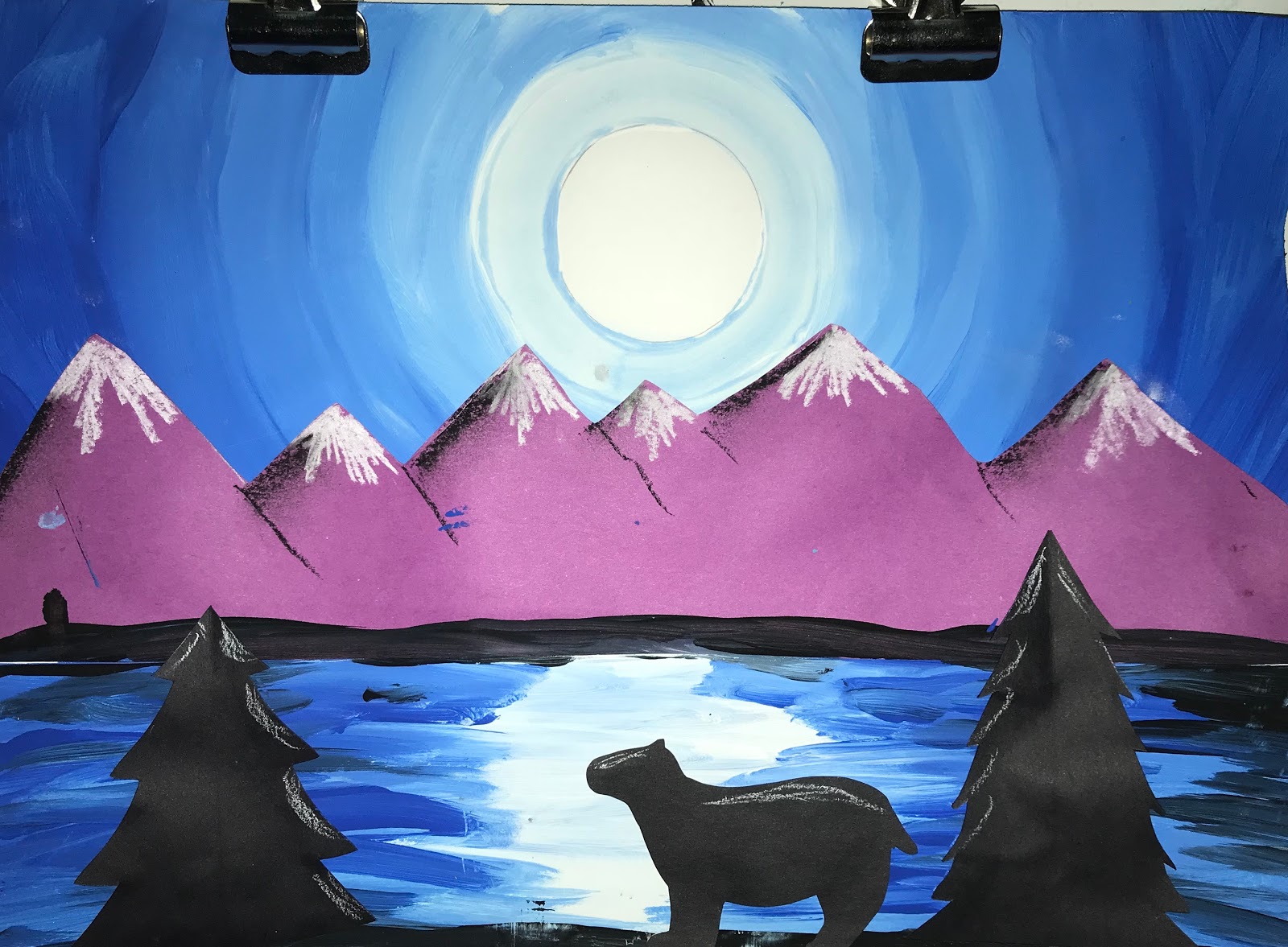Elements of the Art Room: 4th grade Snowy Silhouettes