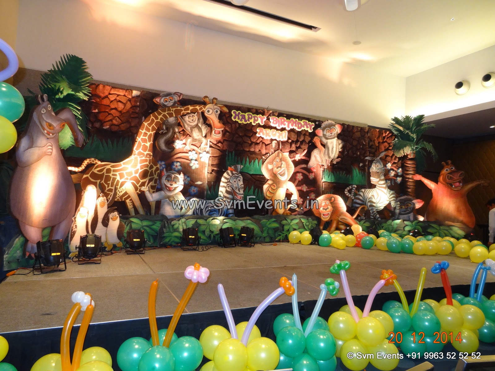 Svm Events : Madagascar theme 3D for 1st Birthday Party - Svm Events ...