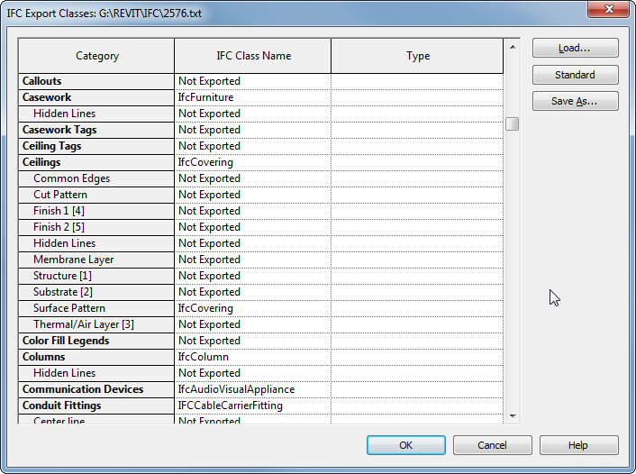 Revit-tips: IFC mapping via Excel