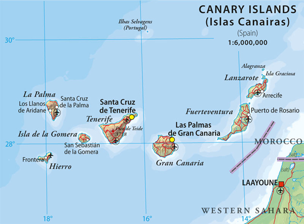 ISLAS CANARIAS - MAPAS GEOGRÁFICOS DE ISLAS CANARIAS (ESPAÑA)