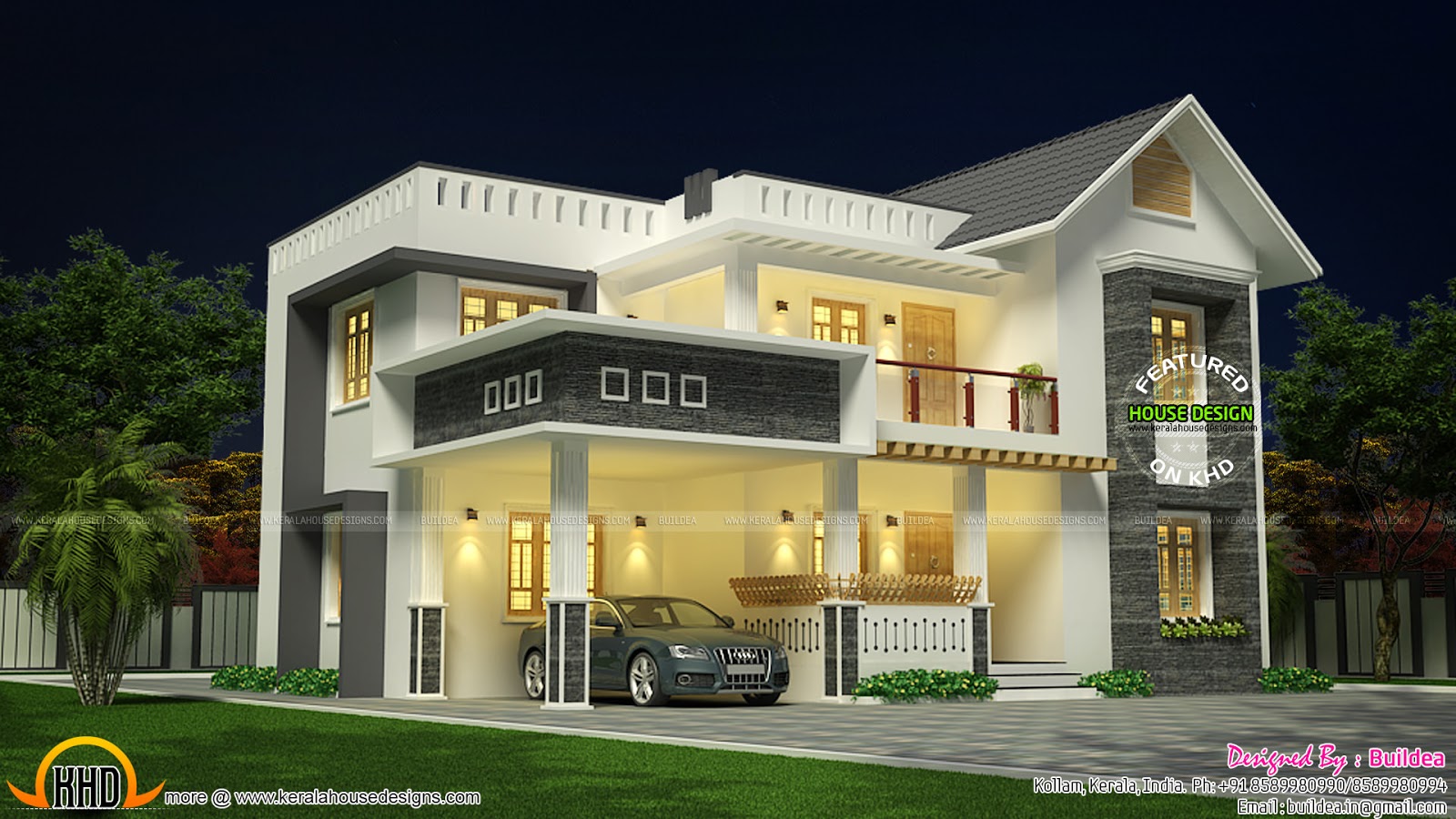 2223 square feet modern 4 BHK house - Kerala home design and floor plans