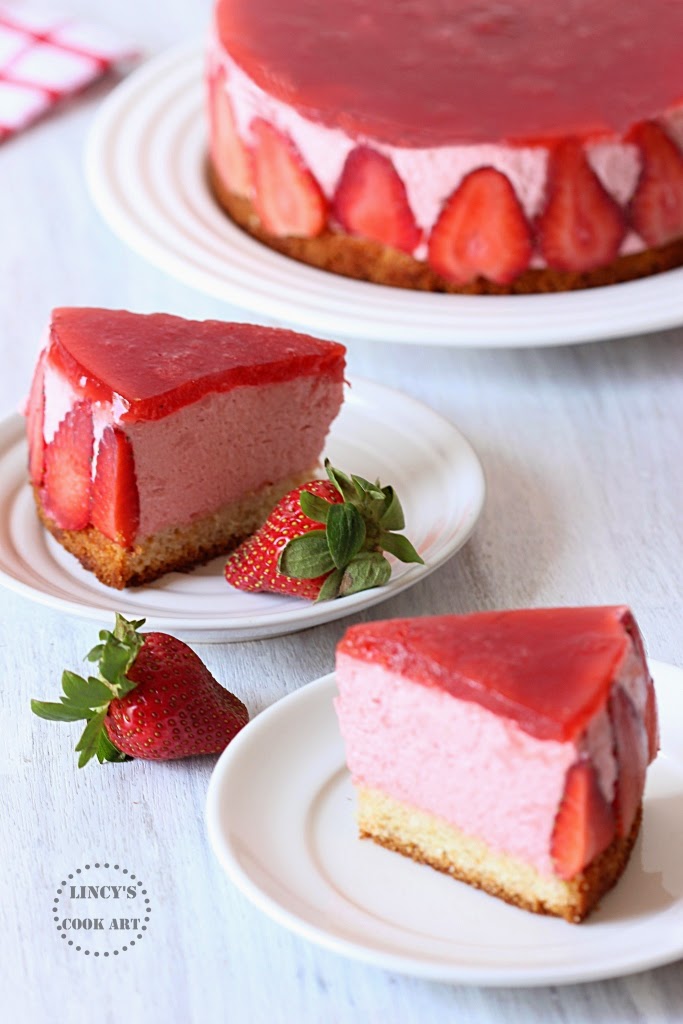 Strawberry Mousse Cake ~ Lincy's Cook Art