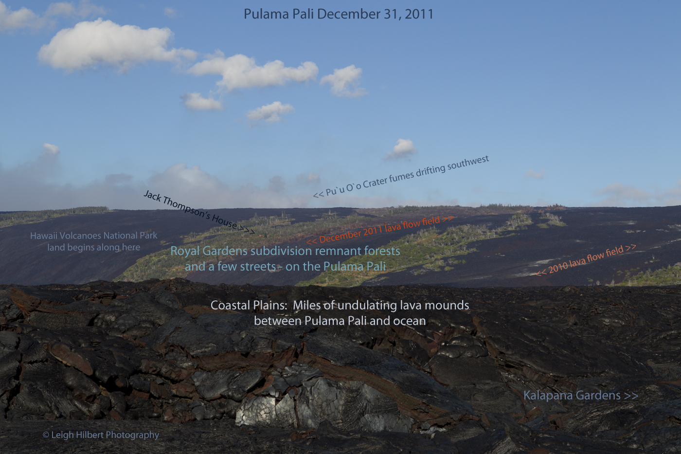 HAWAIIAN LAVA DAILY: Pulama Pali lava flow today ~and~ 2011 lava flow ...