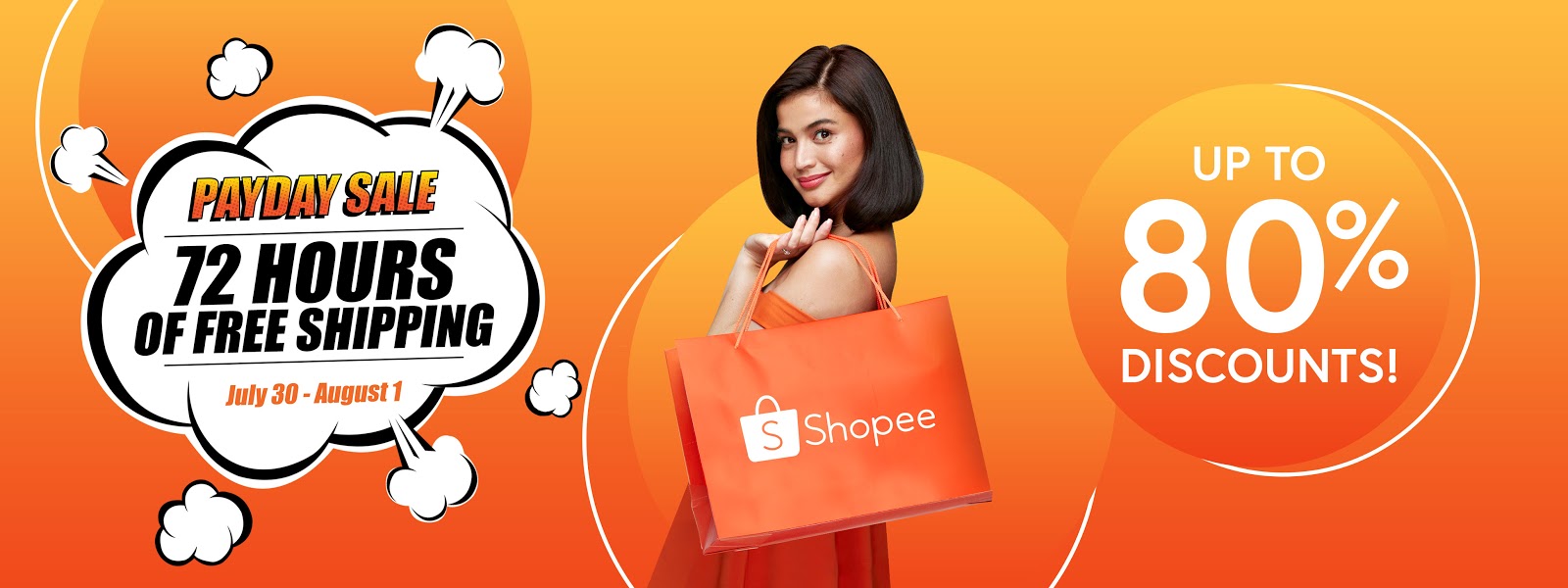 Shopee’s Payday Sale this July 30-Aug 1 (Free Shipping and 80% off)