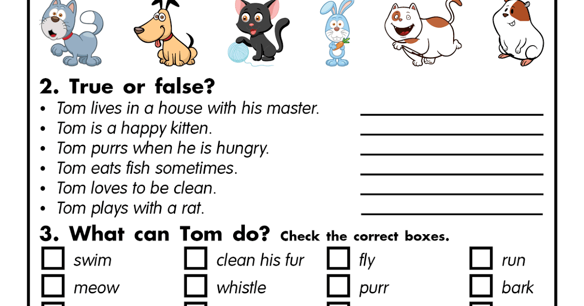 Reading Comprehension Worksheets: Thomas the Cat