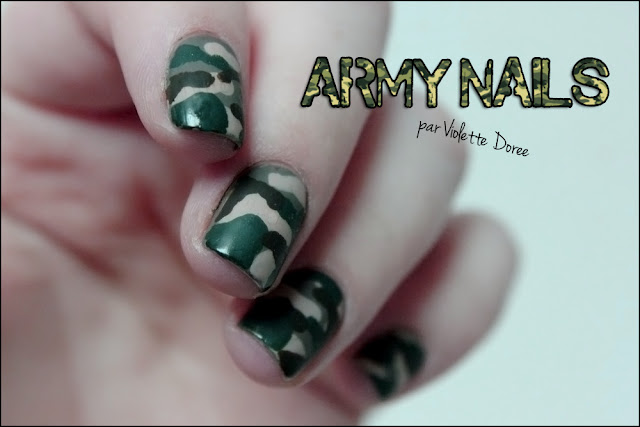 Violette Dorée, blog nail art beauté: Army nails