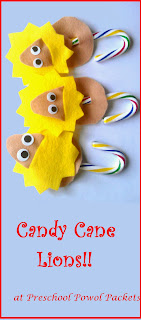 Candy Cane Lions Craft | Preschool Powol Packets