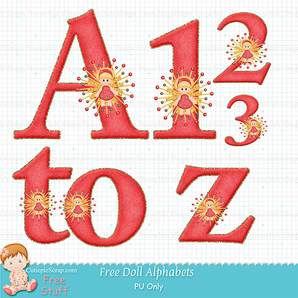 Free Digital Scrapbook Kits: Free Doll Alphabets