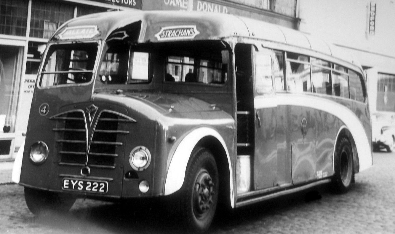 Tour Scotland: Old Photograph Passenger Bus Ballater Scotland